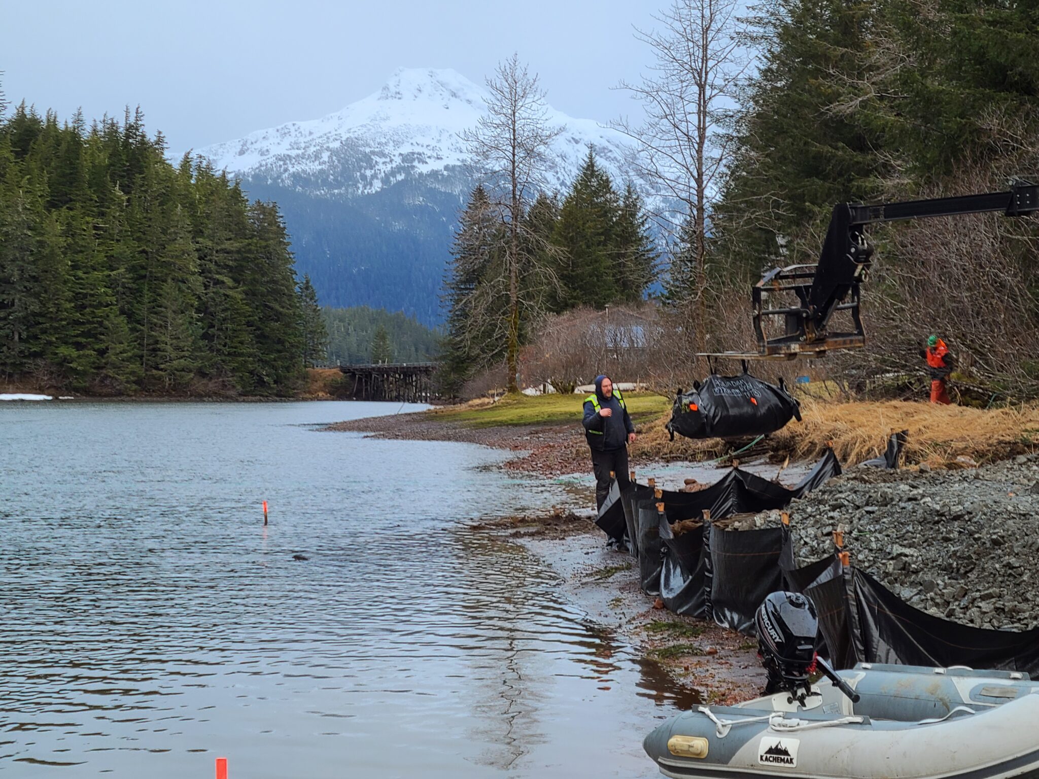Eyak River Boat Ramp Installation Cordova, AK 2022 - AquaDam