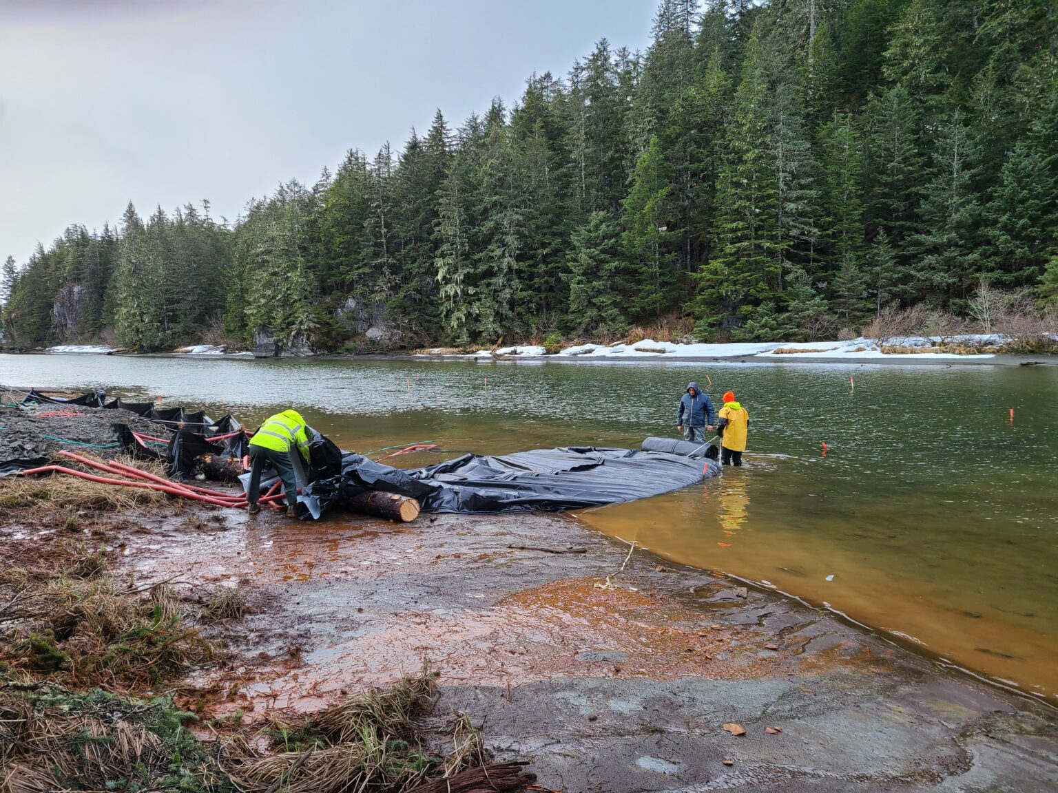 Eyak River Boat Ramp Installation Cordova, AK 2022 - AquaDam